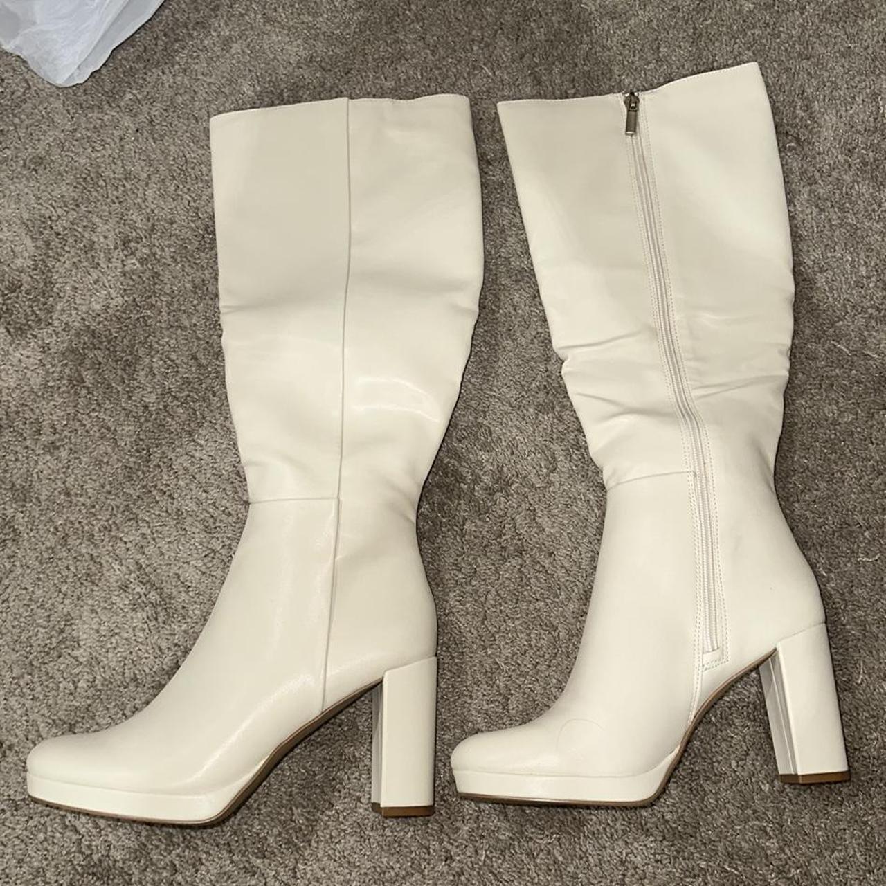 White knee length GOGO boots. Only unboxed for... - Depop