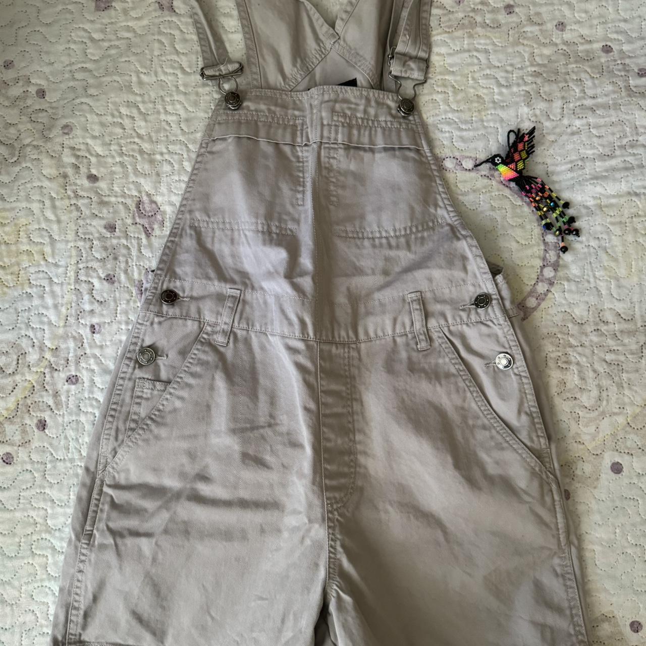 2000s Tan/beige overalls by Xhilaration! Such a good... - Depop