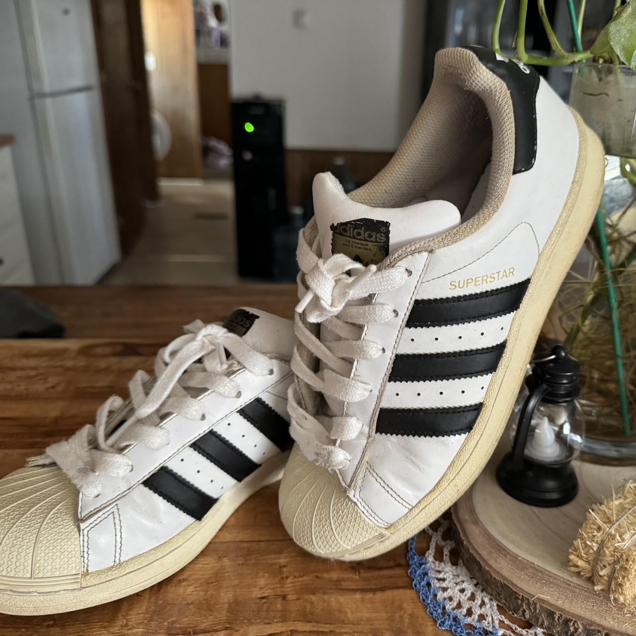 White Adidas low top sneakers. - Depop