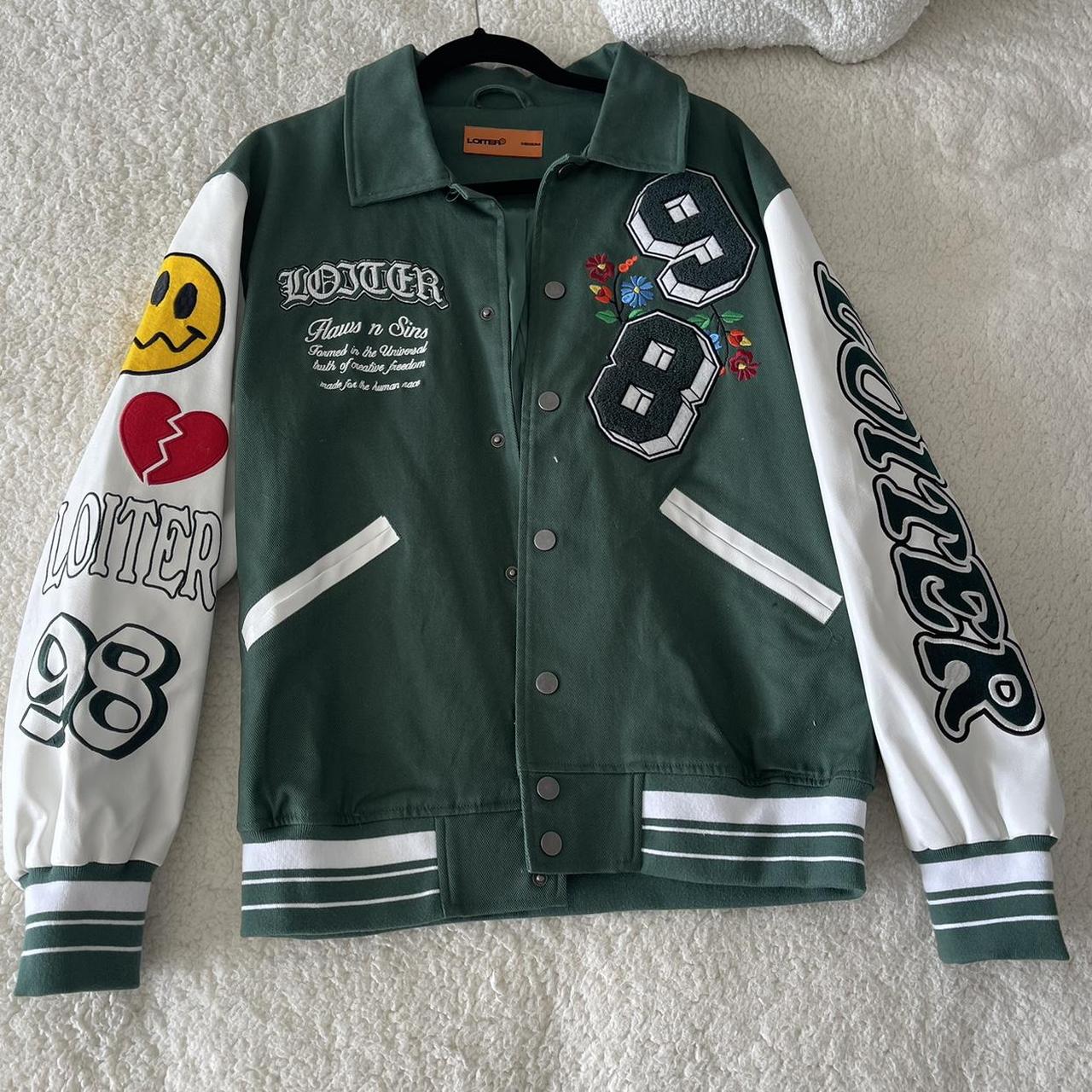 Loiter Green Varsity Jacket Premium quality Worn a... - Depop