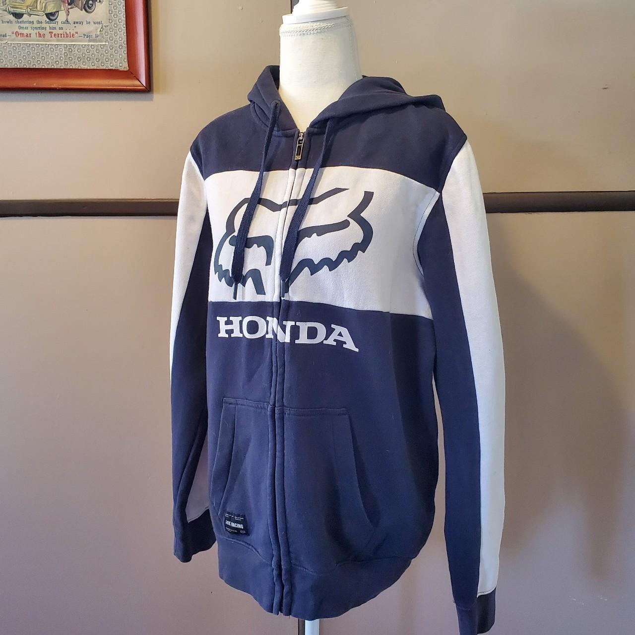 HONDA FOX RACING zip front hoodie. Fleecy inside,... - Depop