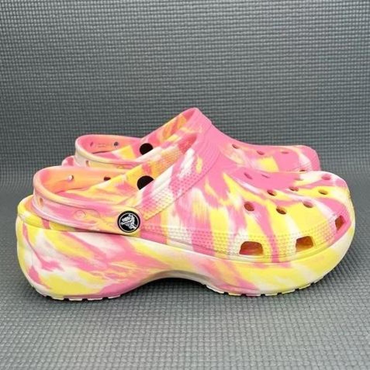 Crocs Classic Platform Marbled Clog Slip On Womens... - Depop