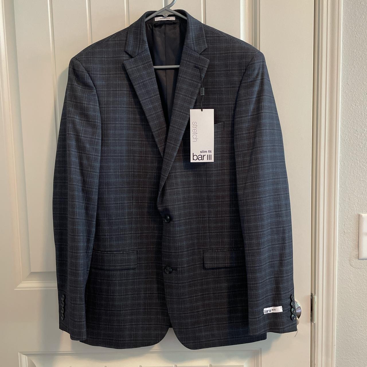 Bar III Suit NWT Blue Suit Jacket/Blazer Size:... - Depop