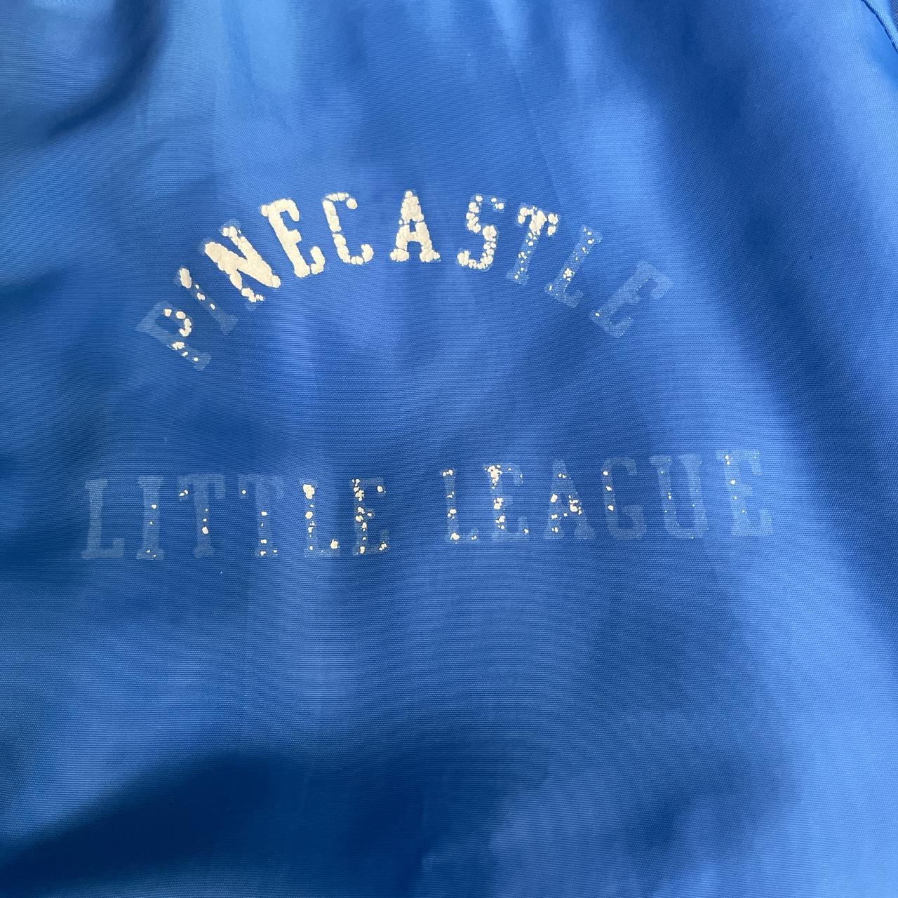 Vintage blue, red, and white varsity jacket -many... - Depop