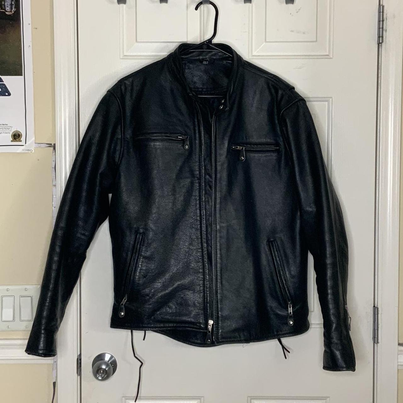 Genuine leather jacket 🖤⚔️ Super heavy and thick, the... - Depop