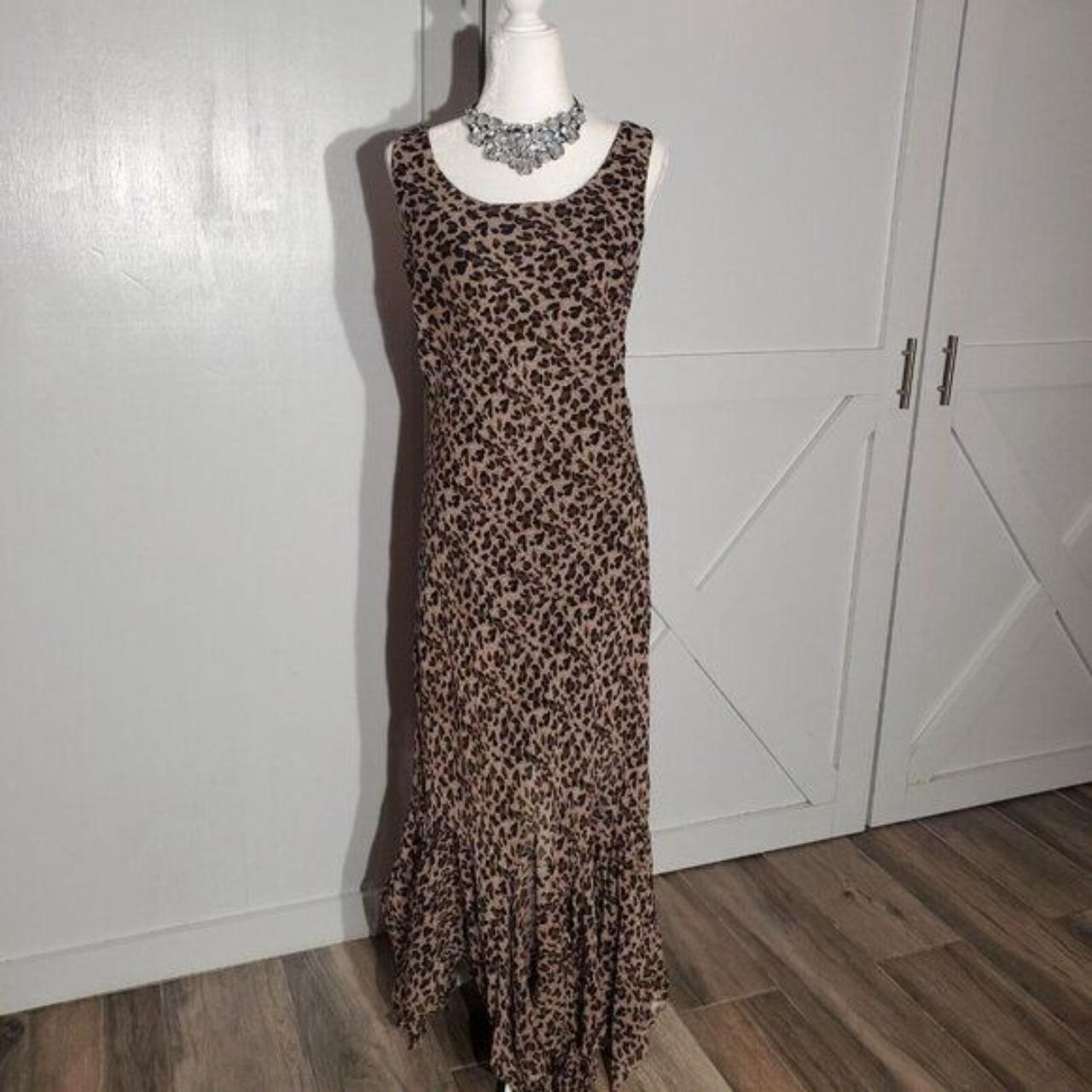 PHOOL ANIMAL PRINT MAXY DRESS COLOR BROWN RAYON... - Depop