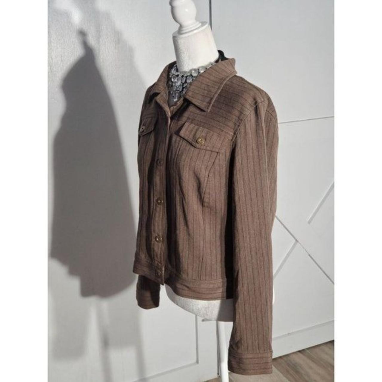VINTAGE RAFAELLA JACKET BROWN LONG SLEEVE... - Depop