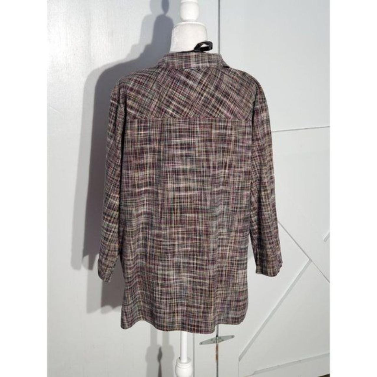 VICTORIA JONES WOMAN PLAID BLOUSE LONG SLEEVE SIZE... - Depop