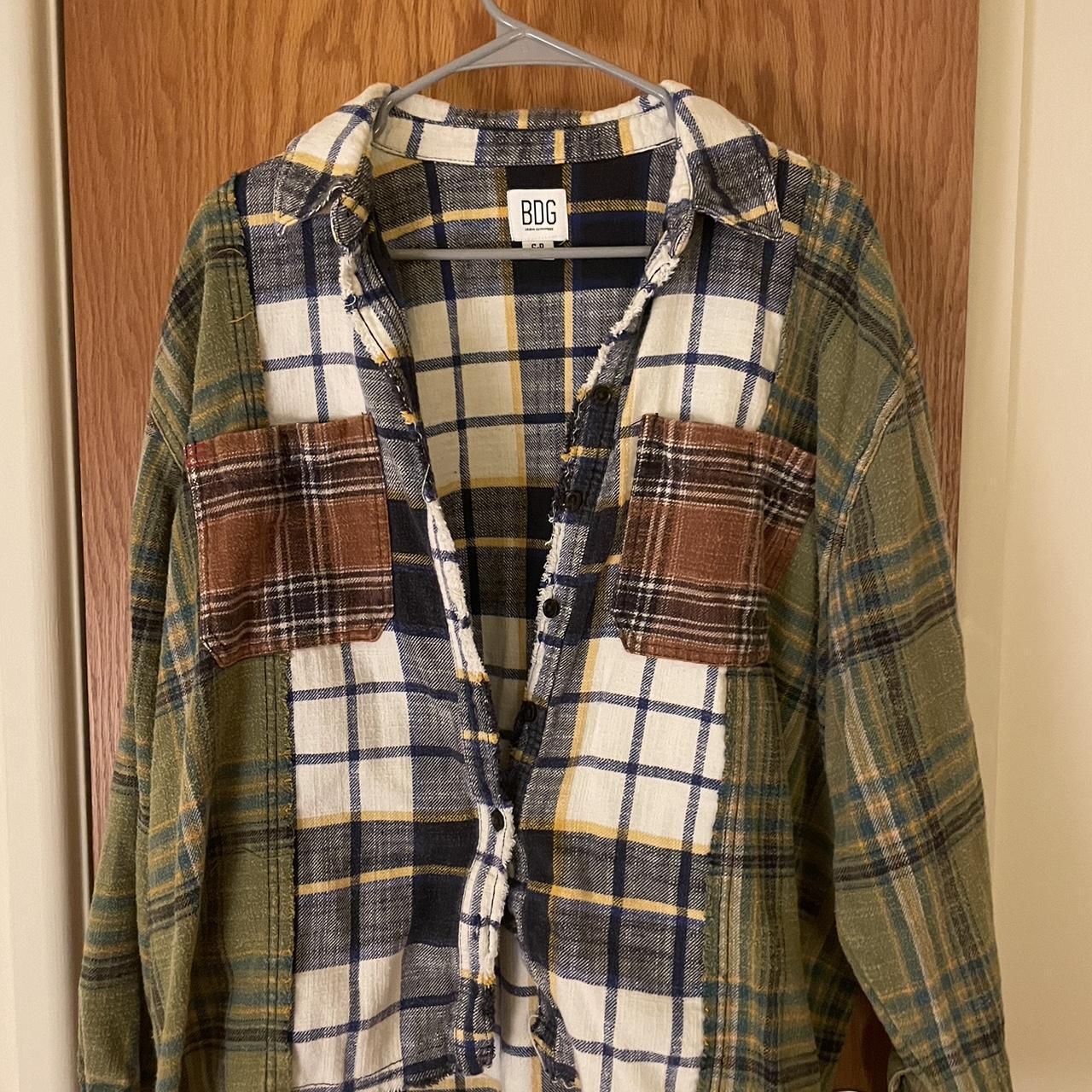 URBAN OUTFITTERS earth tones patchwork flannel!!... - Depop