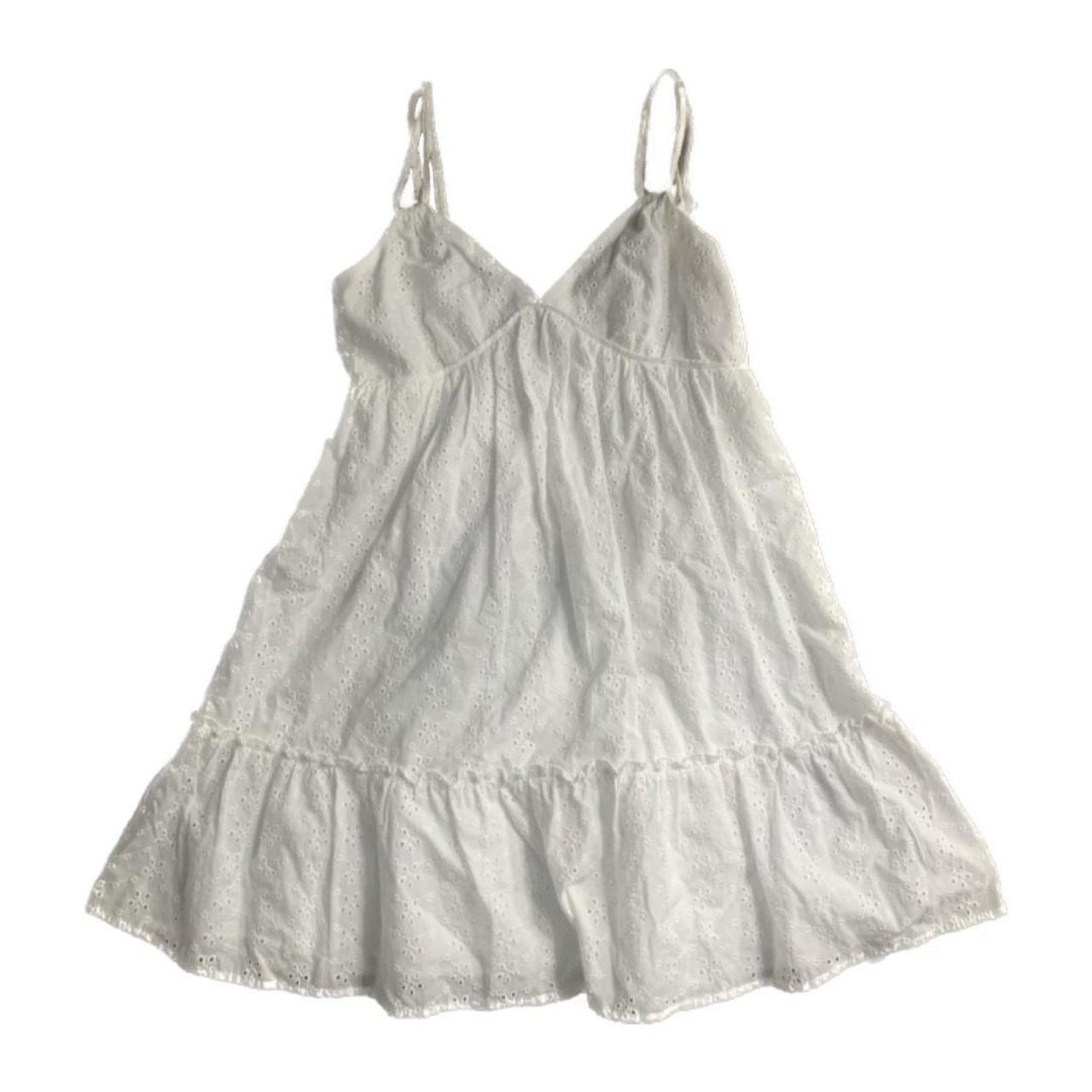 white wild fable babydoll eyelet dress size: xs - Depop