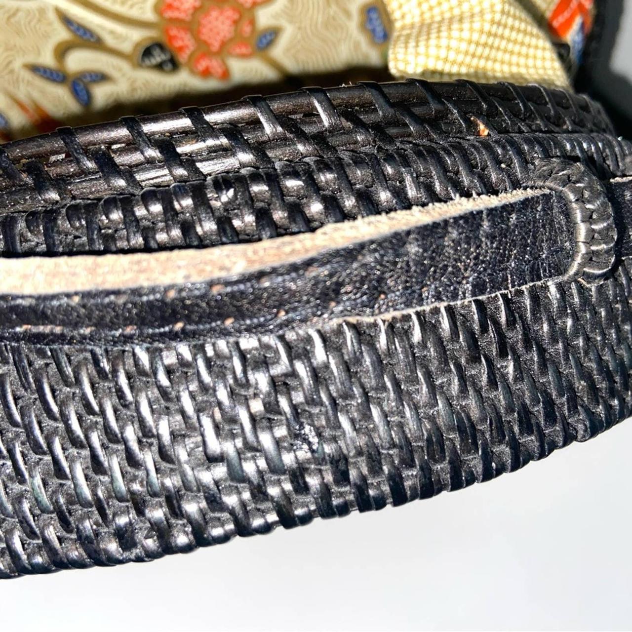 Handmade Round Black Rattan Crossbody Purse Leather... - Depop