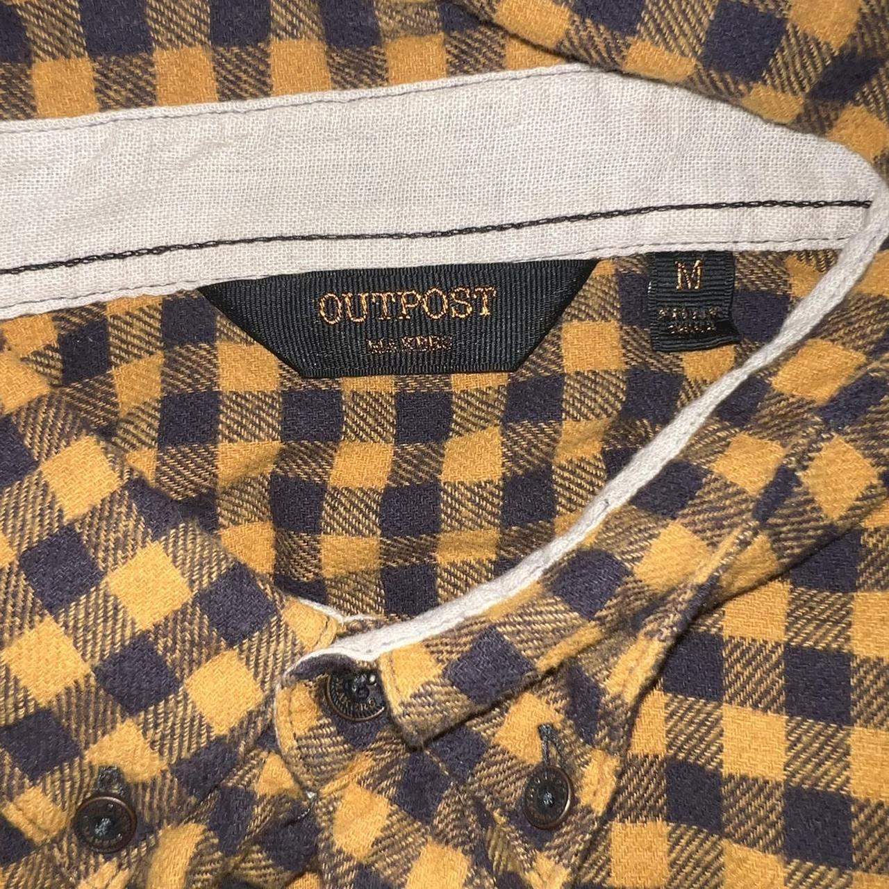Light weight mustard color with Navy blue flannel... - Depop