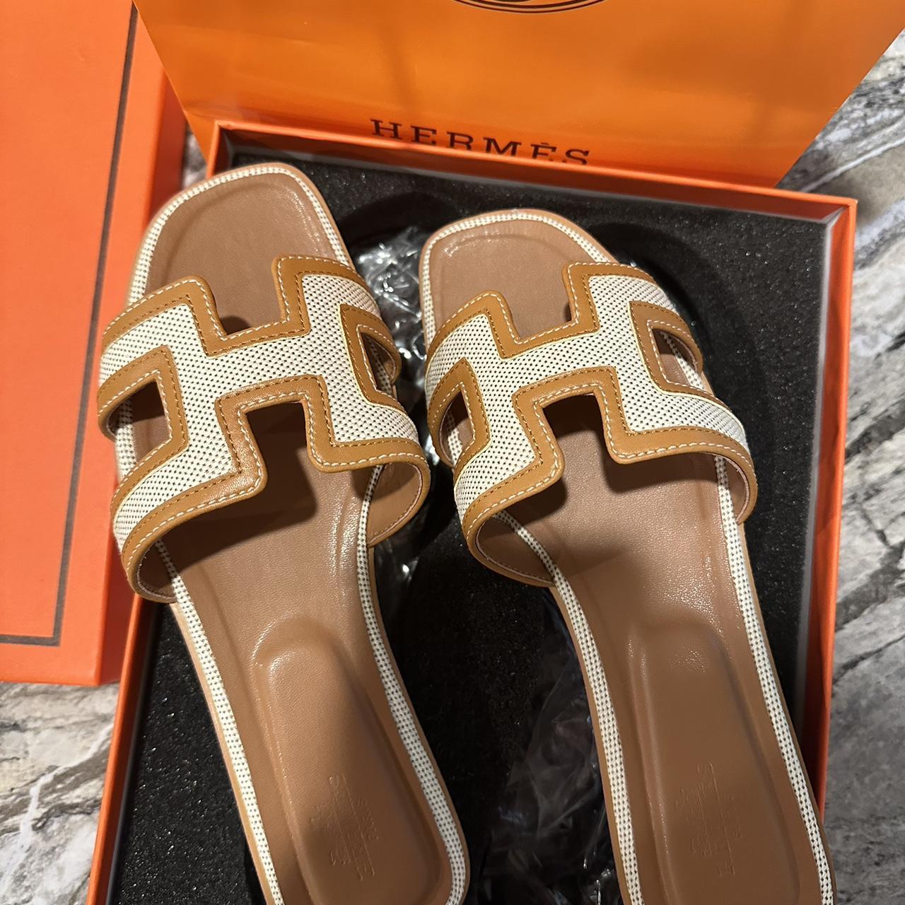 Hermes Women's Tan Sandals | Depop