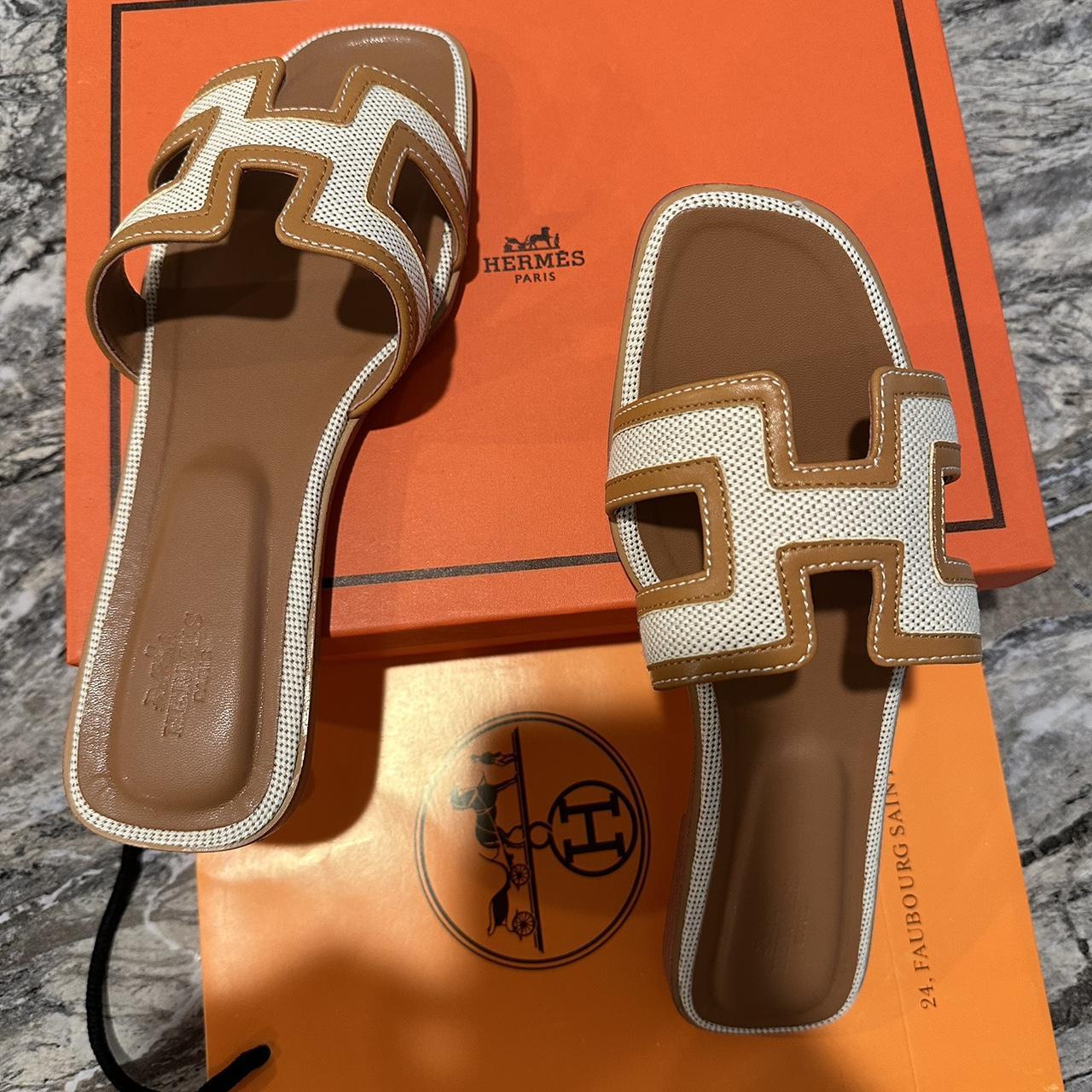 Hermes Women's Tan Sandals | Depop
