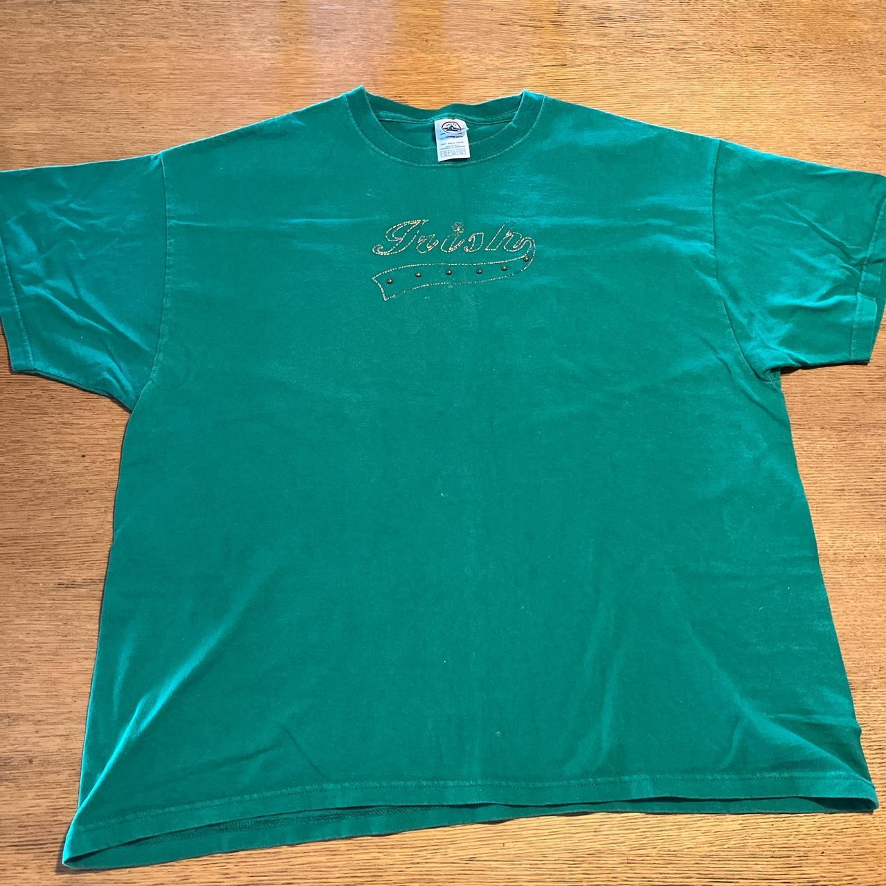 Green DELTA Magnum Weight IRISH textured graphic T... - Depop