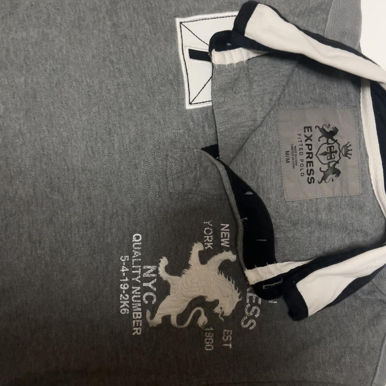Grey Express Polo Tee Medium Fitted Polo Worn once - Depop