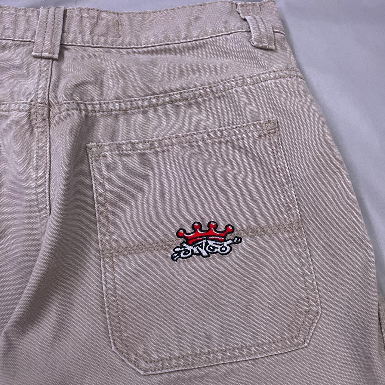 JNCO Tan Cargo Pants 34W/30L Some light wear but... - Depop