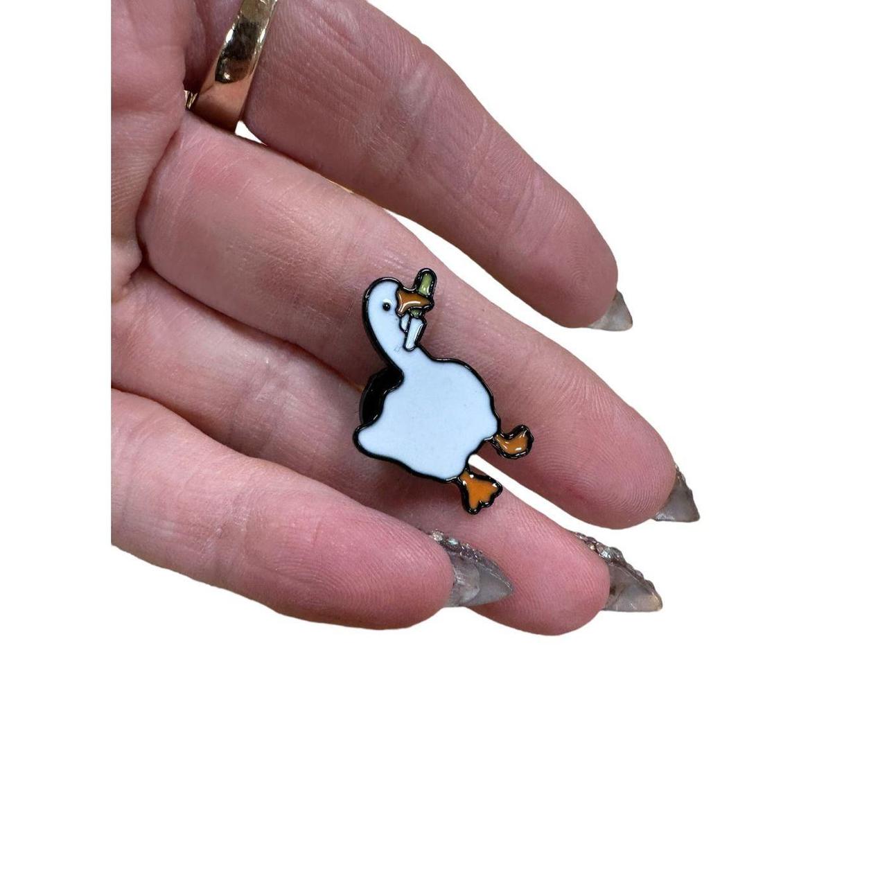 PSYCHO AND ARMED GOOSE enamel pin 100% cotton ⭐2... | Depop