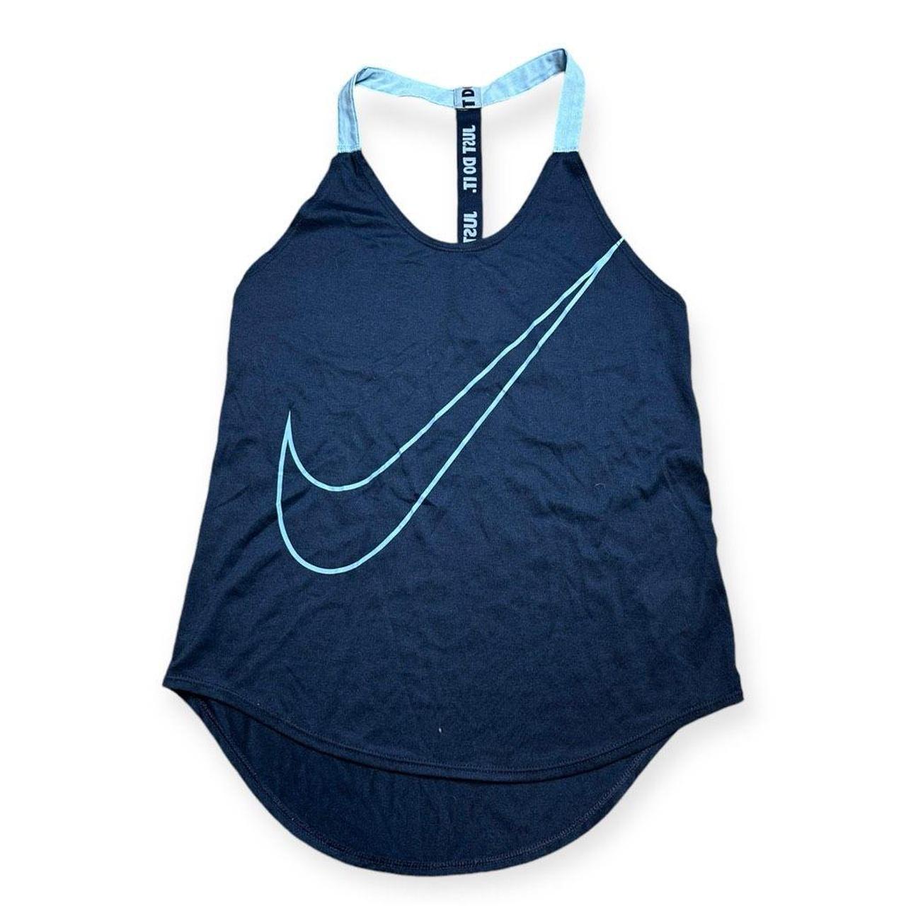 NIKE Women's Navy Blue Dri-Fit Elastica Racerback... | Depop