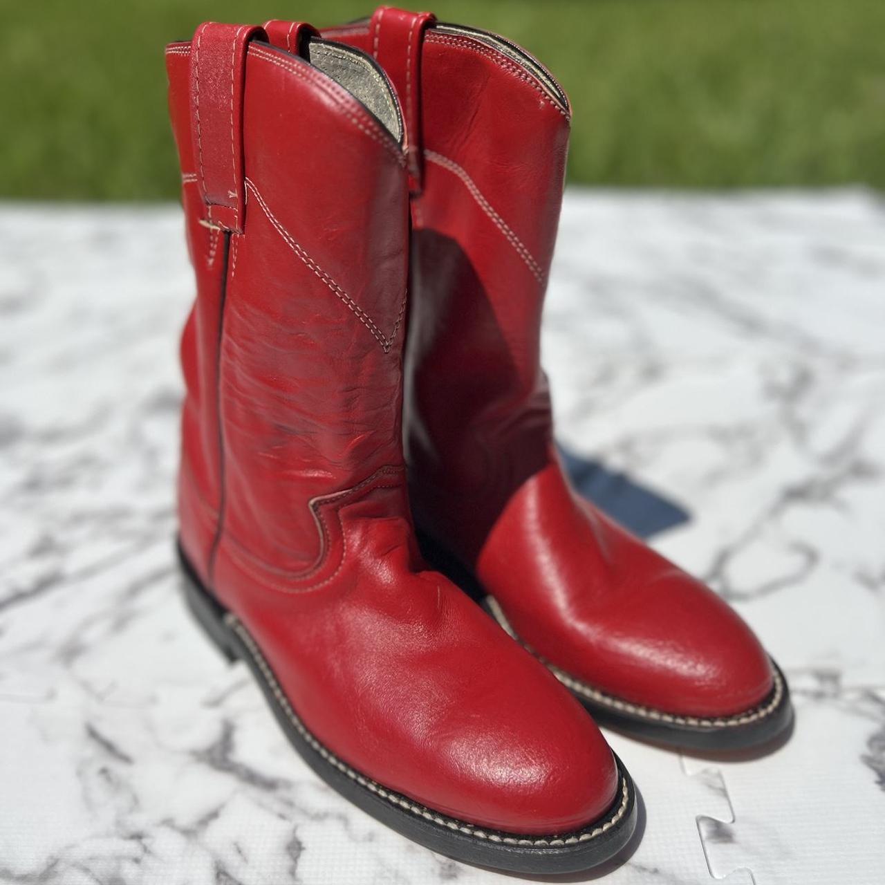 Vintage Red Leather Cowboy boots These boots are... - Depop