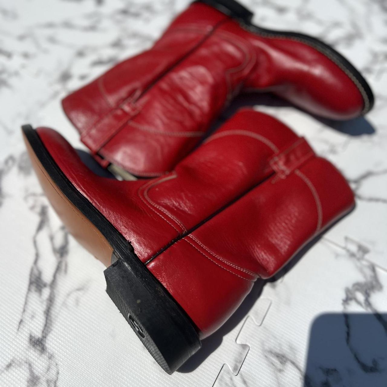 Vintage Red Leather Cowboy boots These boots are... - Depop