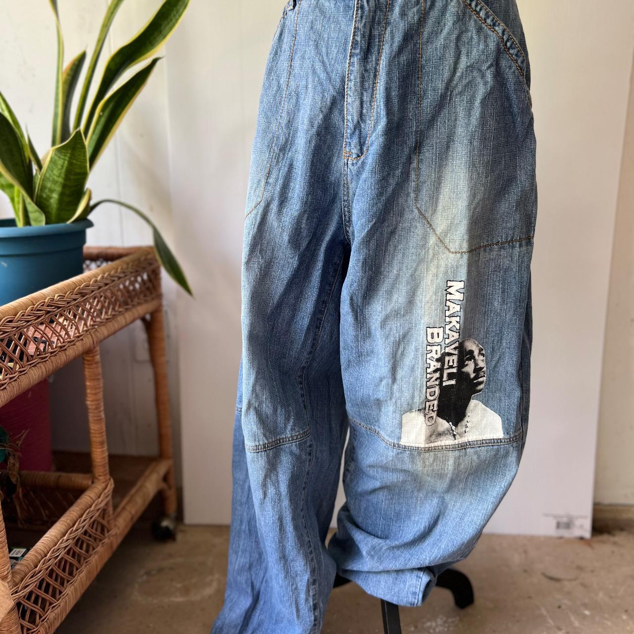 Vintage 90s Tupac Makaveli Branded Baggy Jeans... - Depop