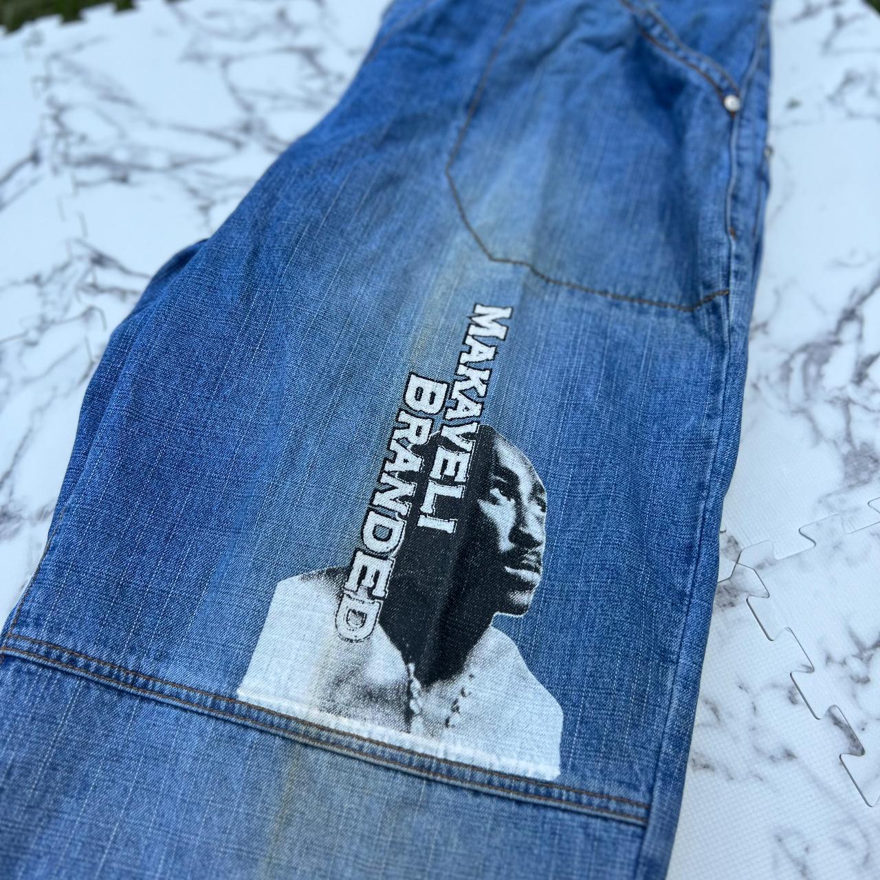 Vintage 90s Tupac Makaveli Branded Baggy Jeans... - Depop