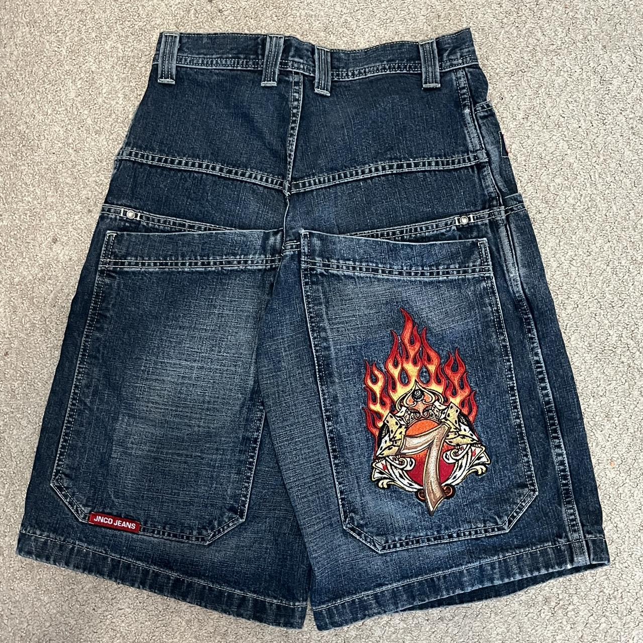 Jnco Flaming 7 Jorts Super Rare Grail Jnco Depop
