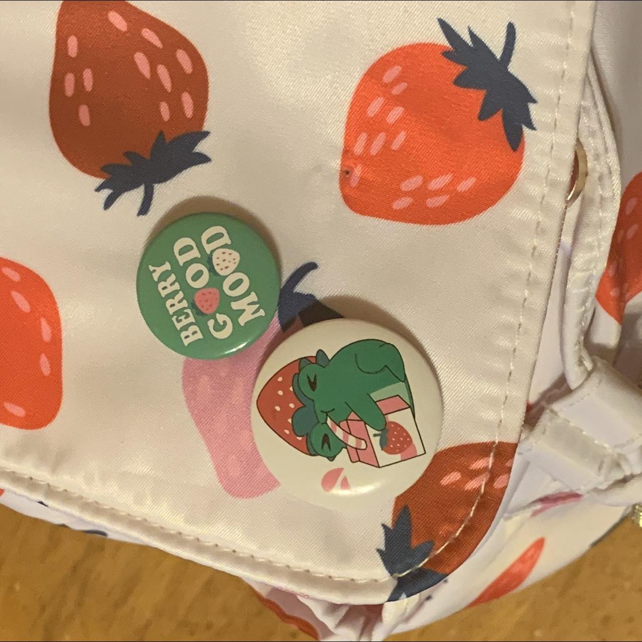 Small strawberry Claire’s backpack With 2 frog pins... - Depop