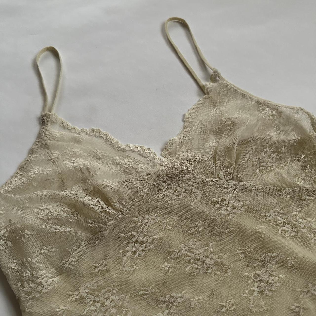 Cream lace cami top. Best fit M-L. #cream #lace... - Depop