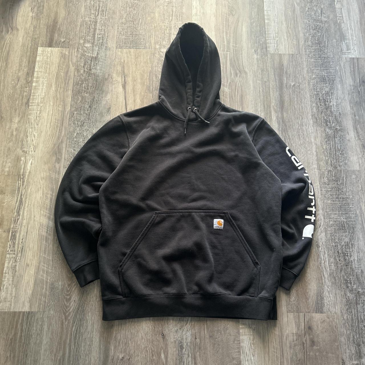 BLACK CARHARTT hoodie - TAGGED A LARGE - AMAZING... - Depop