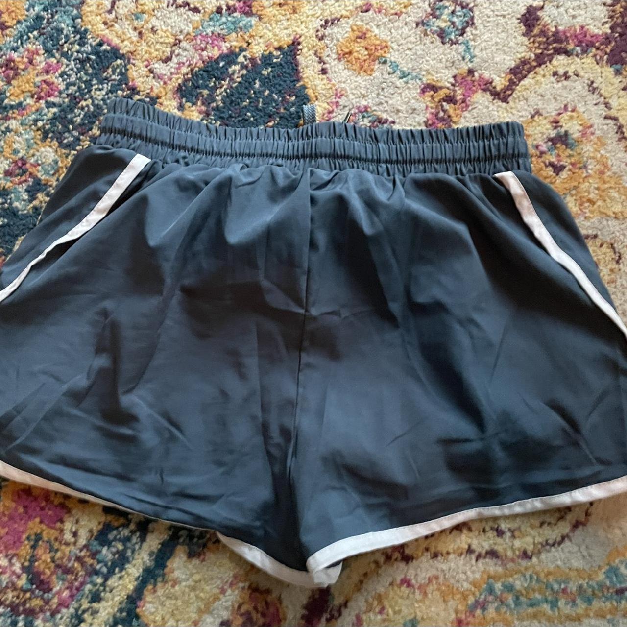Blue Gym Shorts, labeled as a large but fits as a... - Depop