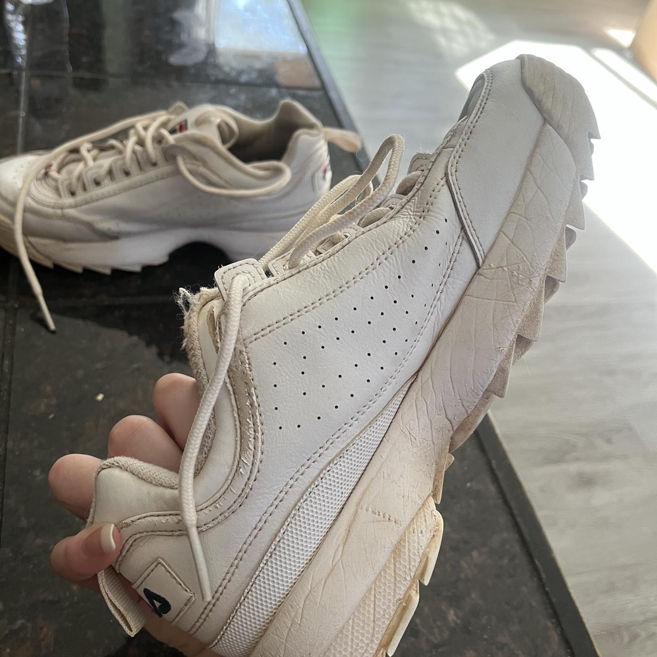 chunky fila sneakers, a little worn in a couple... | Depop