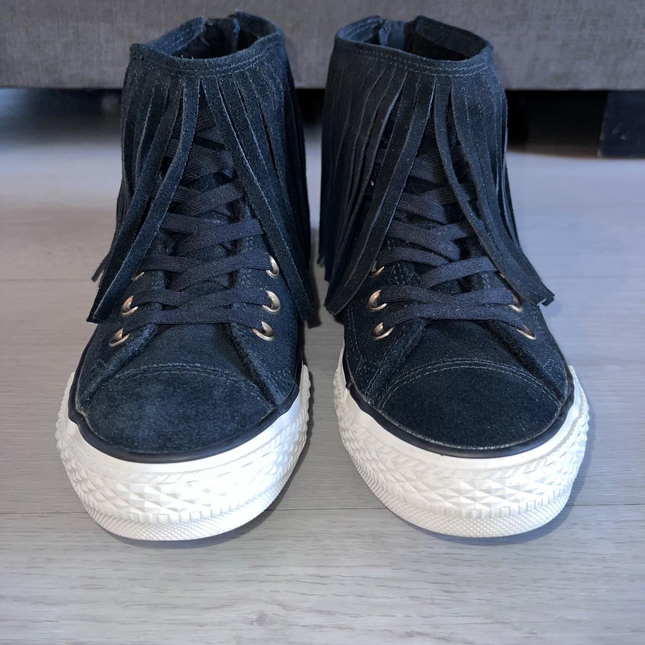 Converse CTAS Chuck Taylor All Star Black Fringe... | Depop