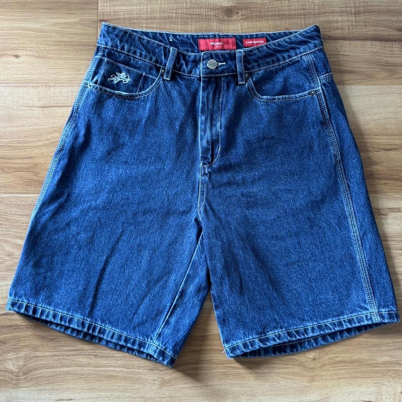 Worship Jorts Carpenter Size 30 Blue Jorts Great... - Depop