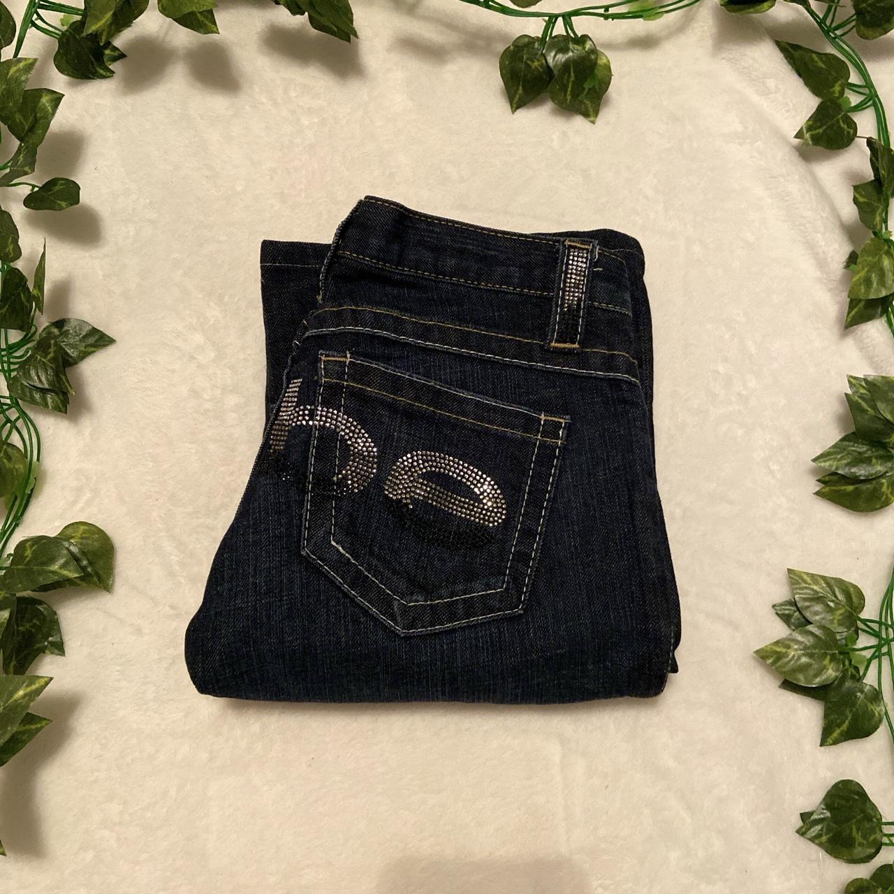 low rised rhinestone bebe jeans🎀 ･ﾟﾟ･｡ ⋆୨୧˚⋆... - Depop