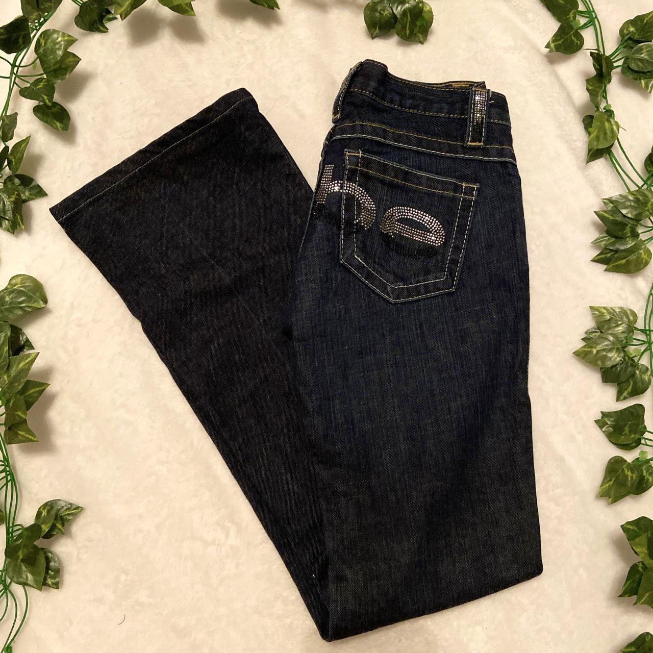 low rised rhinestone bebe jeans🎀 ･ﾟﾟ･｡ ⋆୨୧˚⋆... - Depop