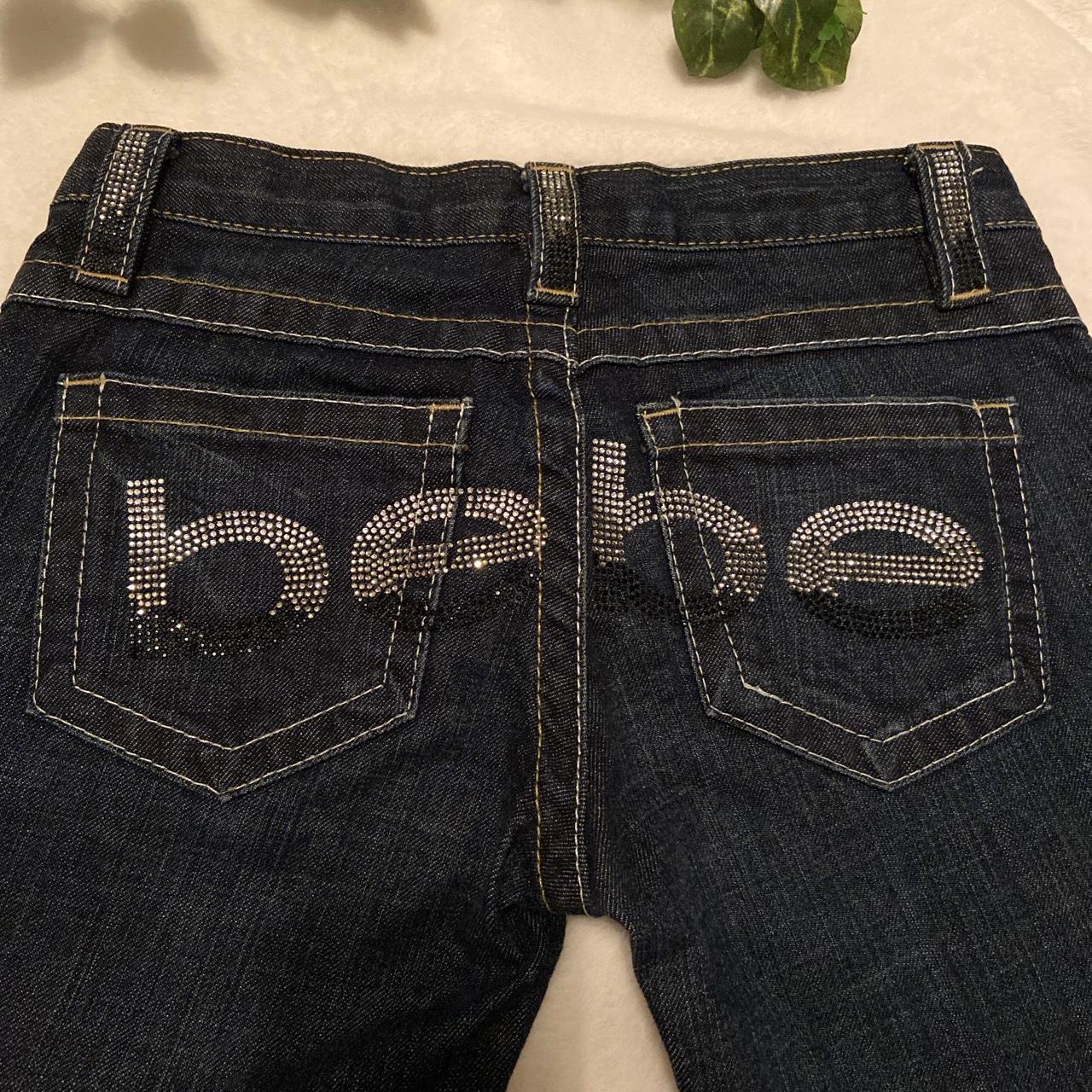 low rised rhinestone bebe jeans🎀 ･ﾟﾟ･｡ ⋆୨୧˚⋆... - Depop