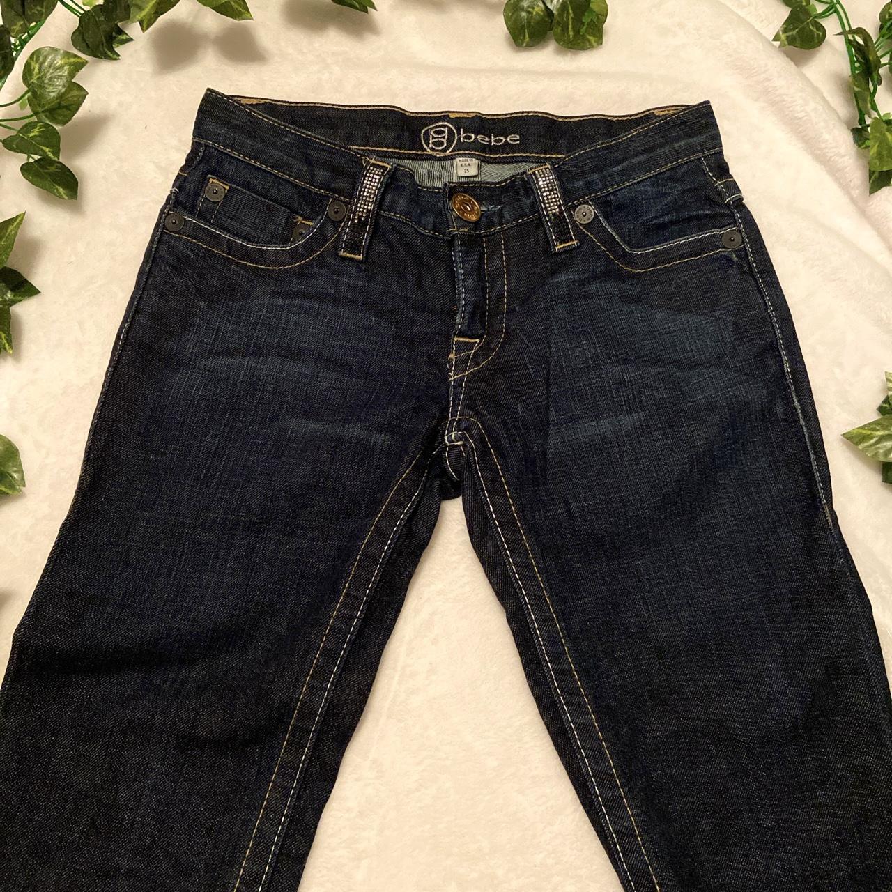 low rised rhinestone bebe jeans🎀 ･ﾟﾟ･｡ ⋆୨୧˚⋆... - Depop
