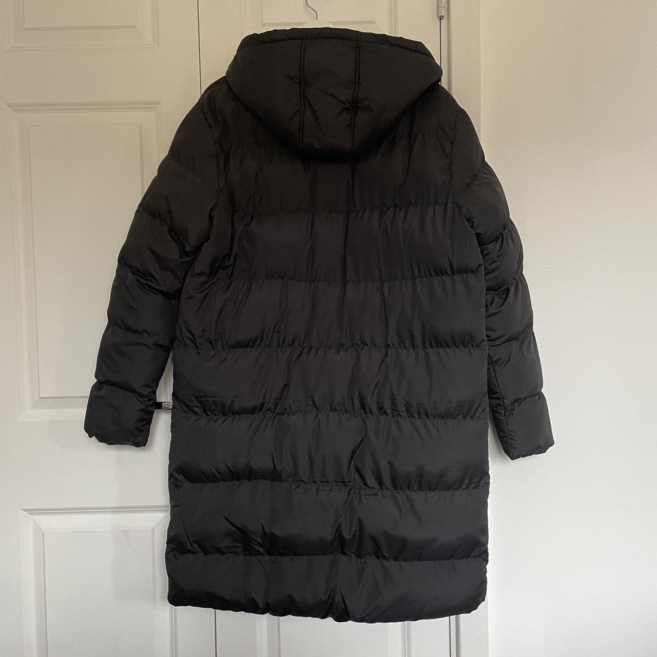 Night Addict long line puffer jacket - black Barely... - Depop