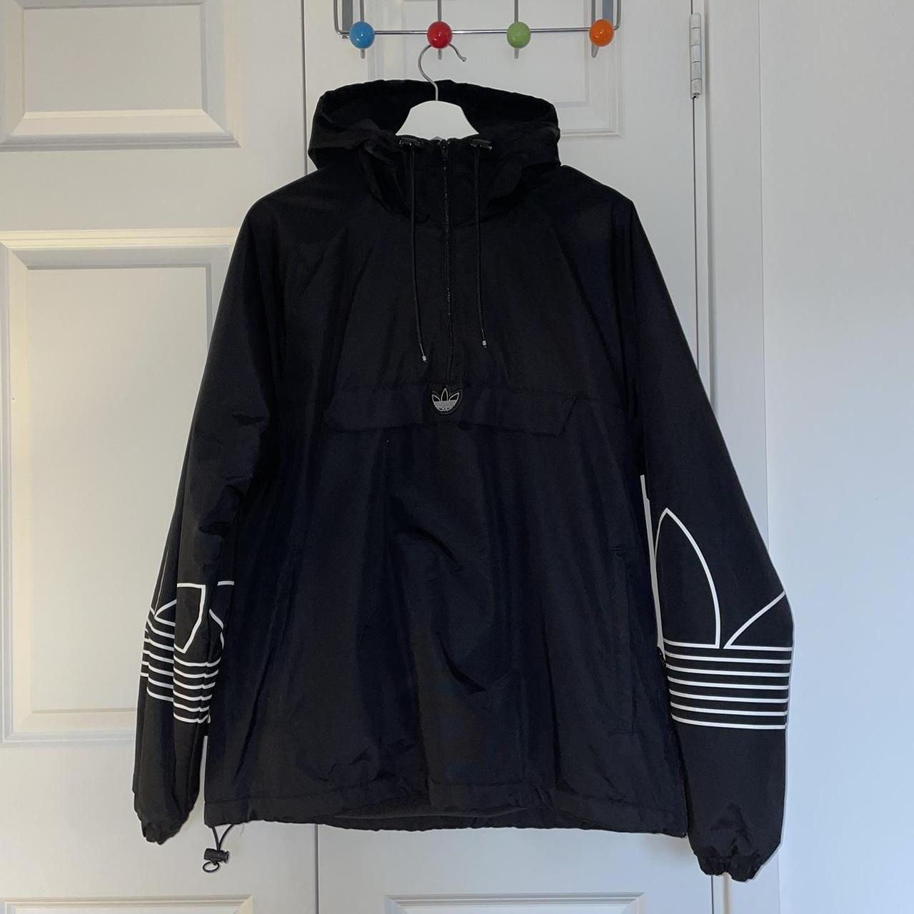 Adidas Originals fleece lined overhead jacket -... - Depop