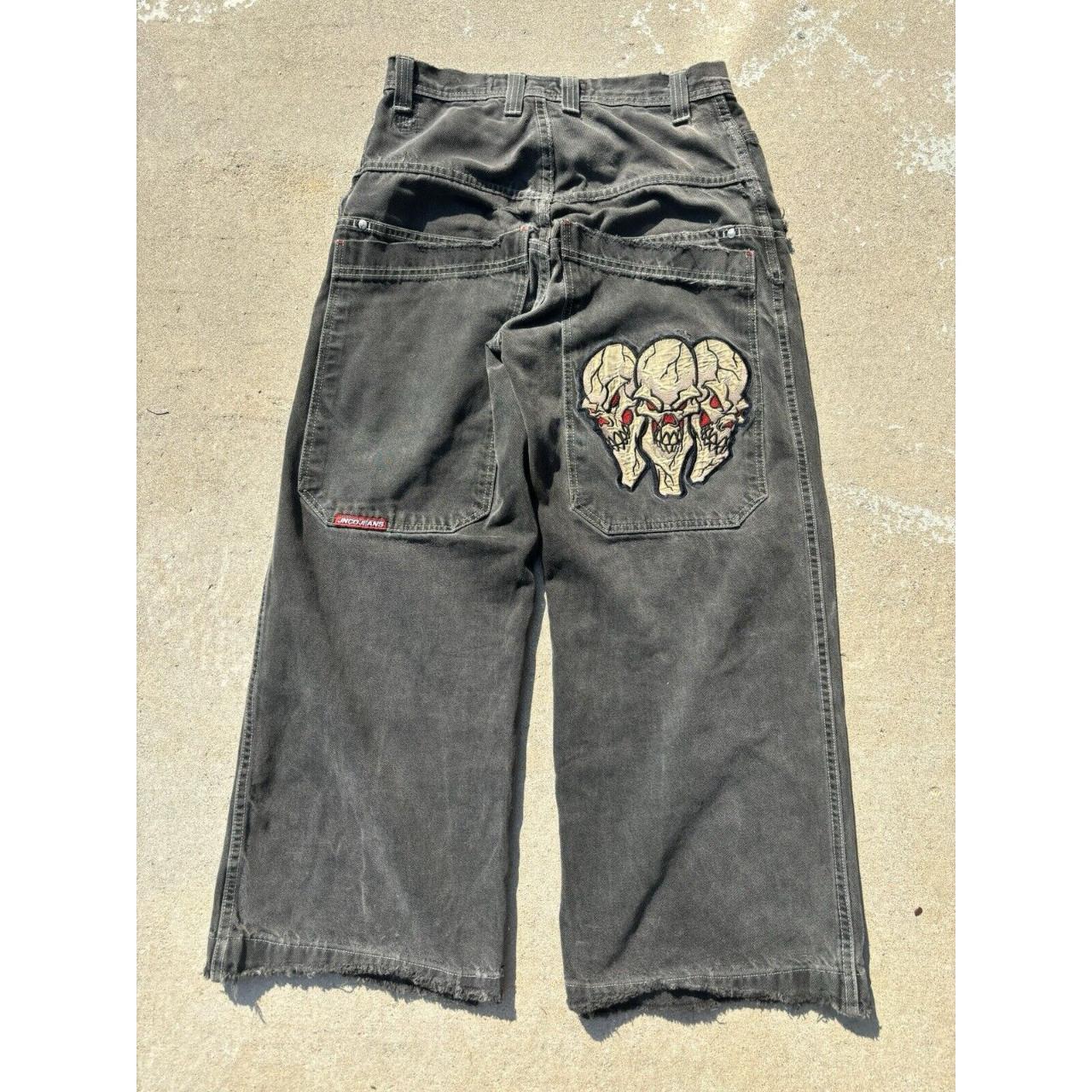 Vintage Jnco Triple Skulls Beautiful Fade 30x30... - Depop
