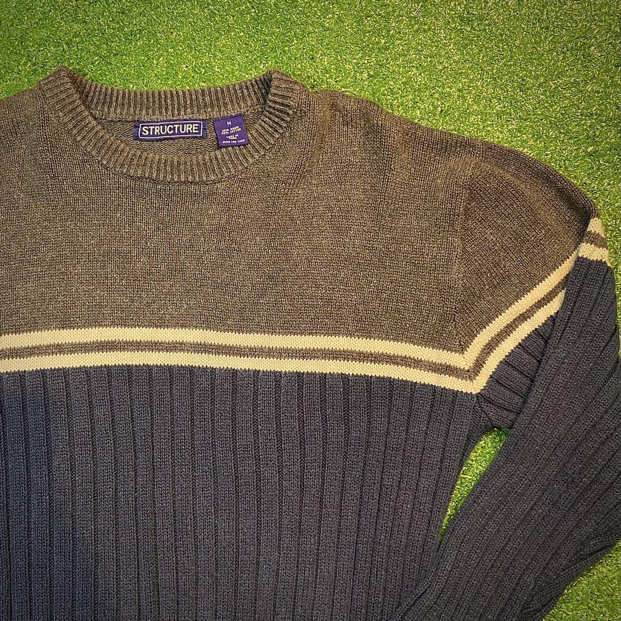 Vintage 90s structure knit sweater Size: M Message... - Depop