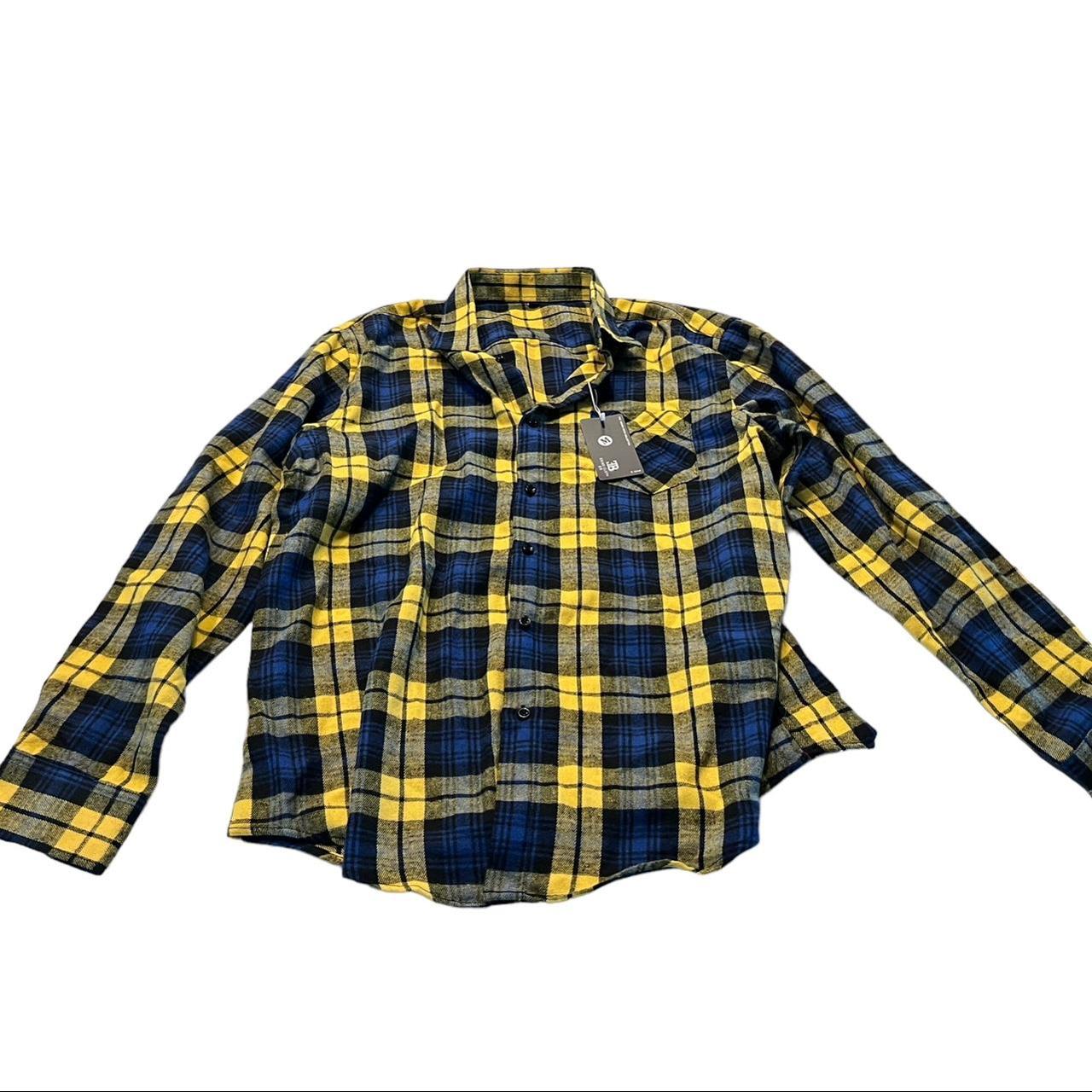Men's Blue and Yellow Shirt | Depop