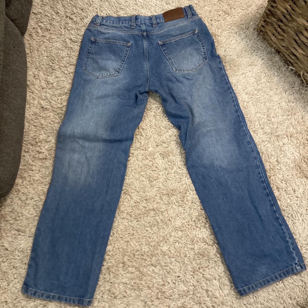 Vicinity Blue Jeans 34x34 9 Inch Leg Opening Crazy... - Depop