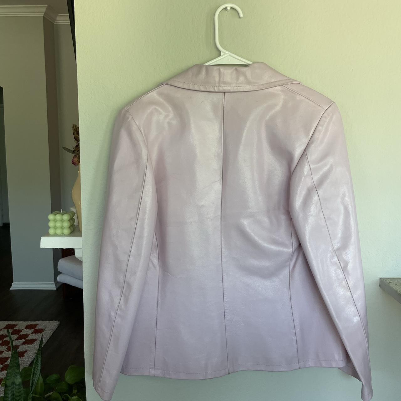 Lavender leather jacket, made in italy