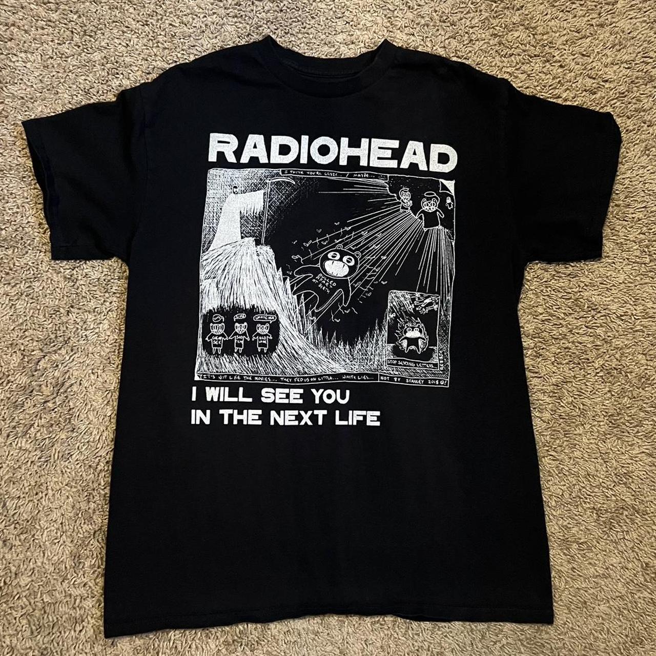 Medium Black Radiohead Band T-Shirt Comfortable... - Depop