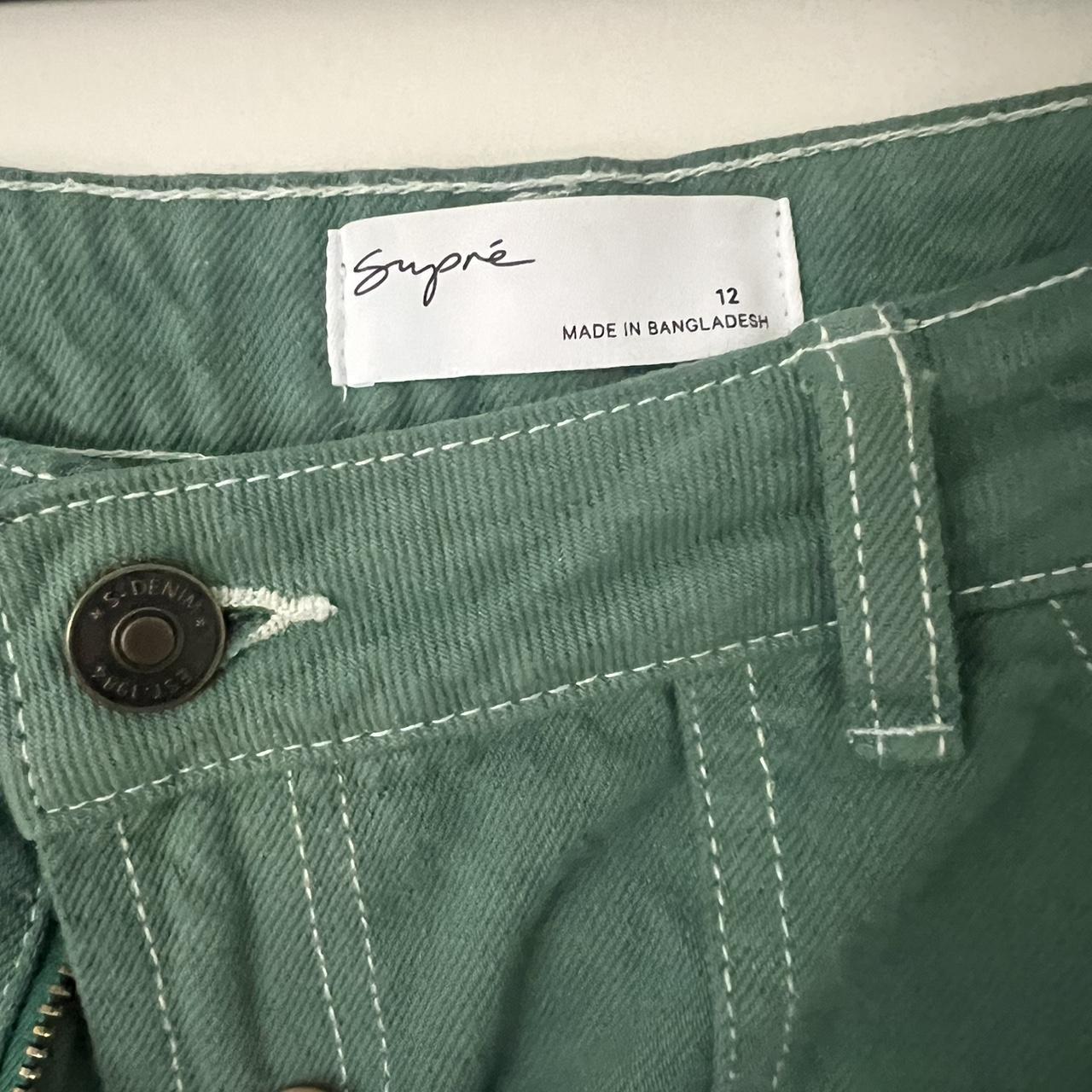 Supre skater jeans - green Size 12 Worn a few... - Depop