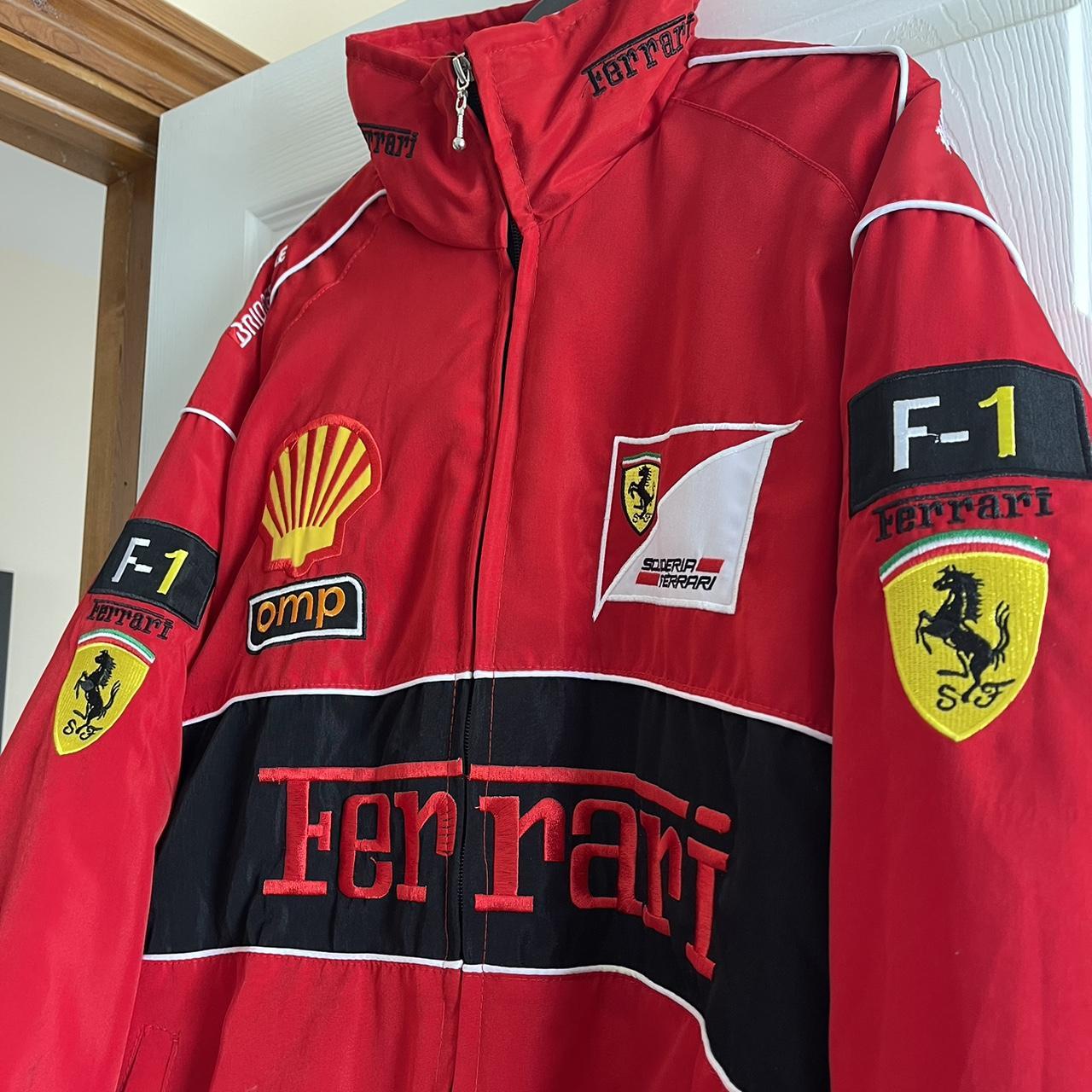 •Red and Black F1 Ferrari zip up Jacket •Size medium... - Depop