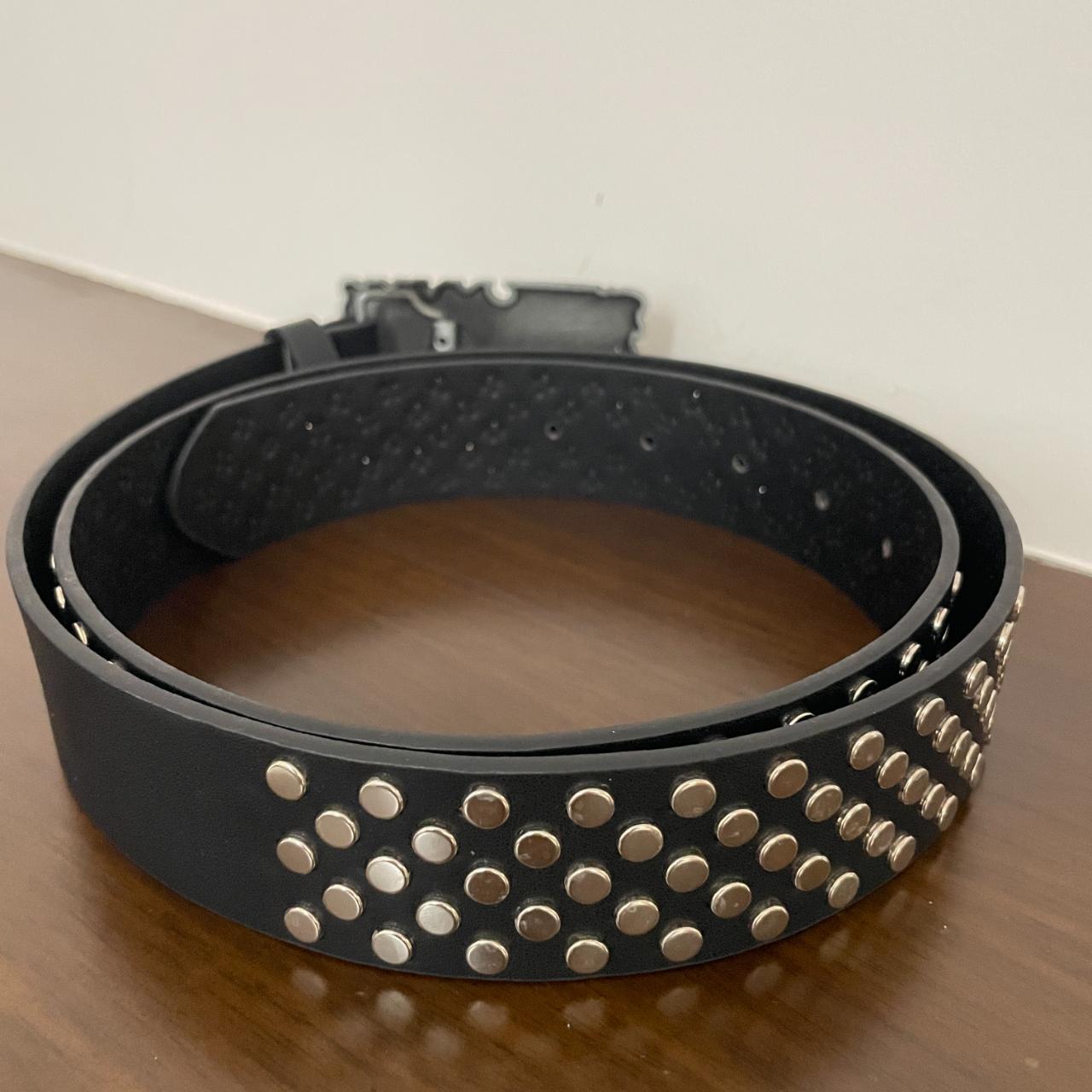 Punk style belt hip-hop all-match rivets casual belt... - Depop